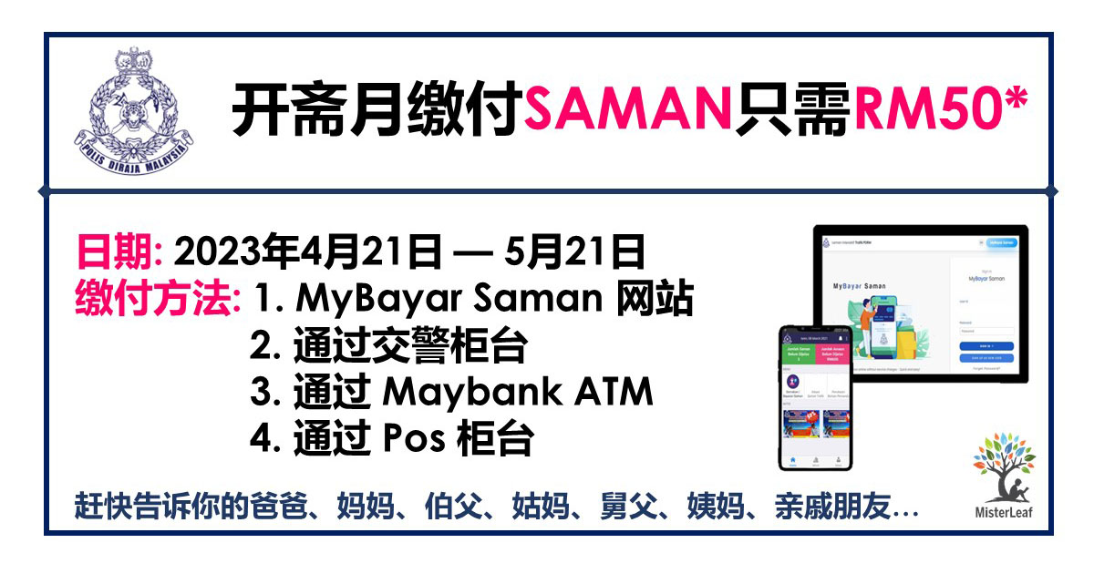 2023 年缴付警察交通罚单 SAMAN 只需 RM50 | MisterLeaf
